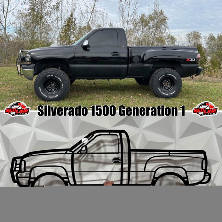 Silverado 1500 Generation 1 Silhouette Line Wall Art – Redline Fresh
