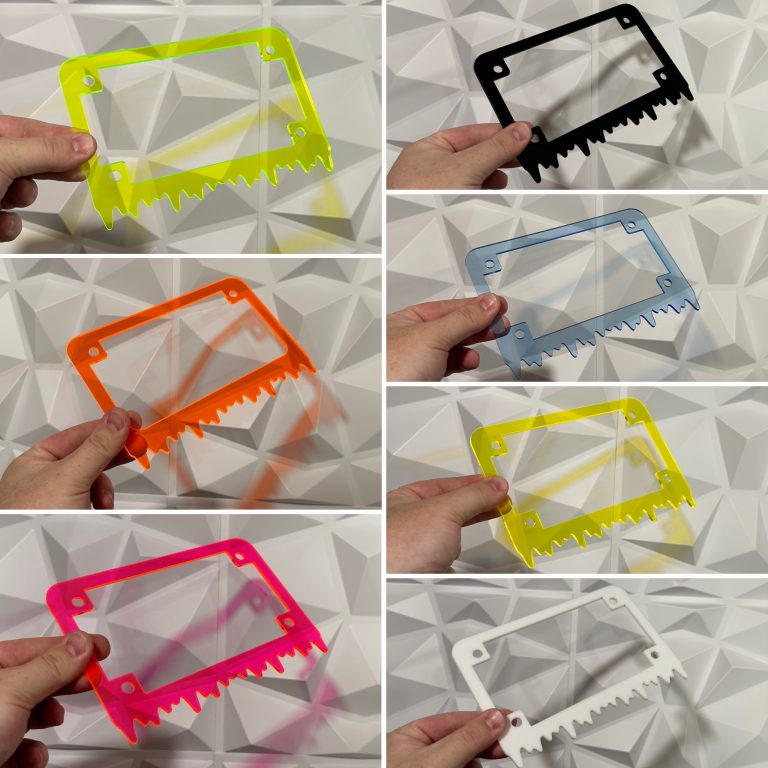 Slime Ooze Motorcycle 4 Holes Horizontal License Plate Frame Cover ...