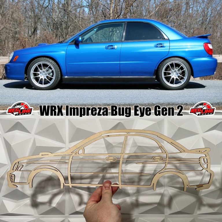 WRX Impreza Bug Eye Generation 2 Silhouette Line Wall Art – Redline Fresh