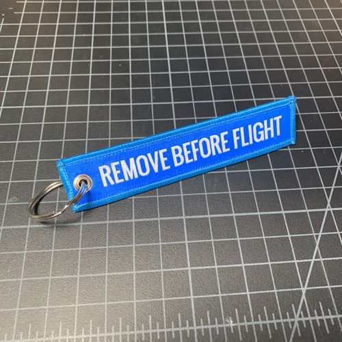 REMOVE BEFORE FLIGHT – HIGH RES Blue Key chain – Redline Fresh