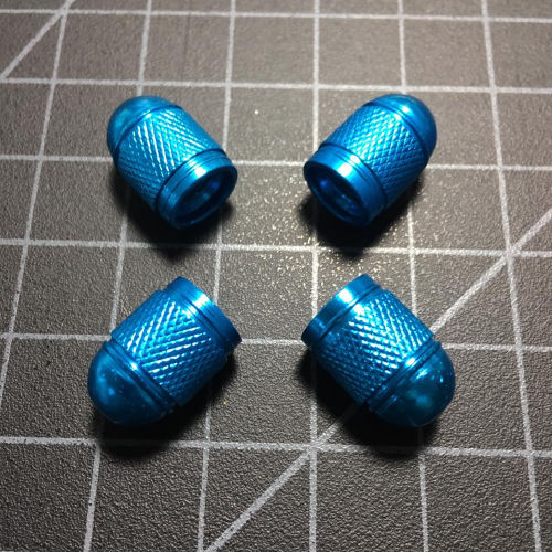 Valve Caps (4) – Bullet Aqua Blue Color – Redline Fresh