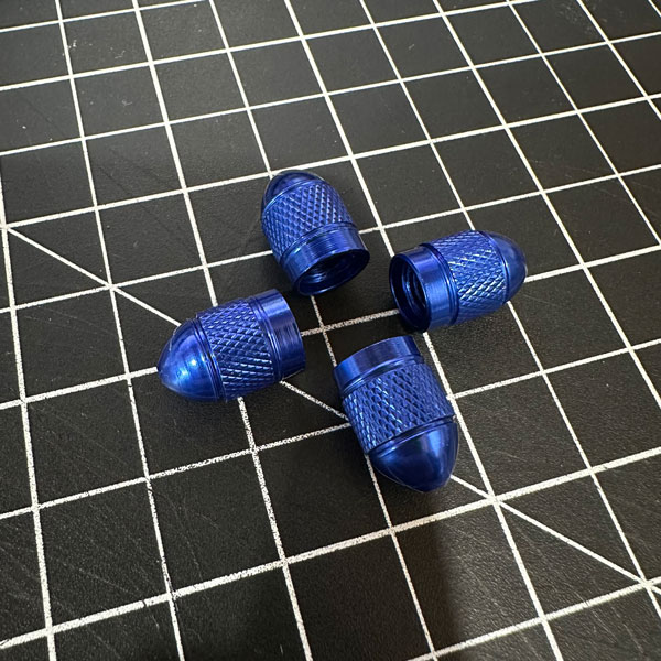 Valve Caps (4) – Bullet Blue Color – Redline Fresh