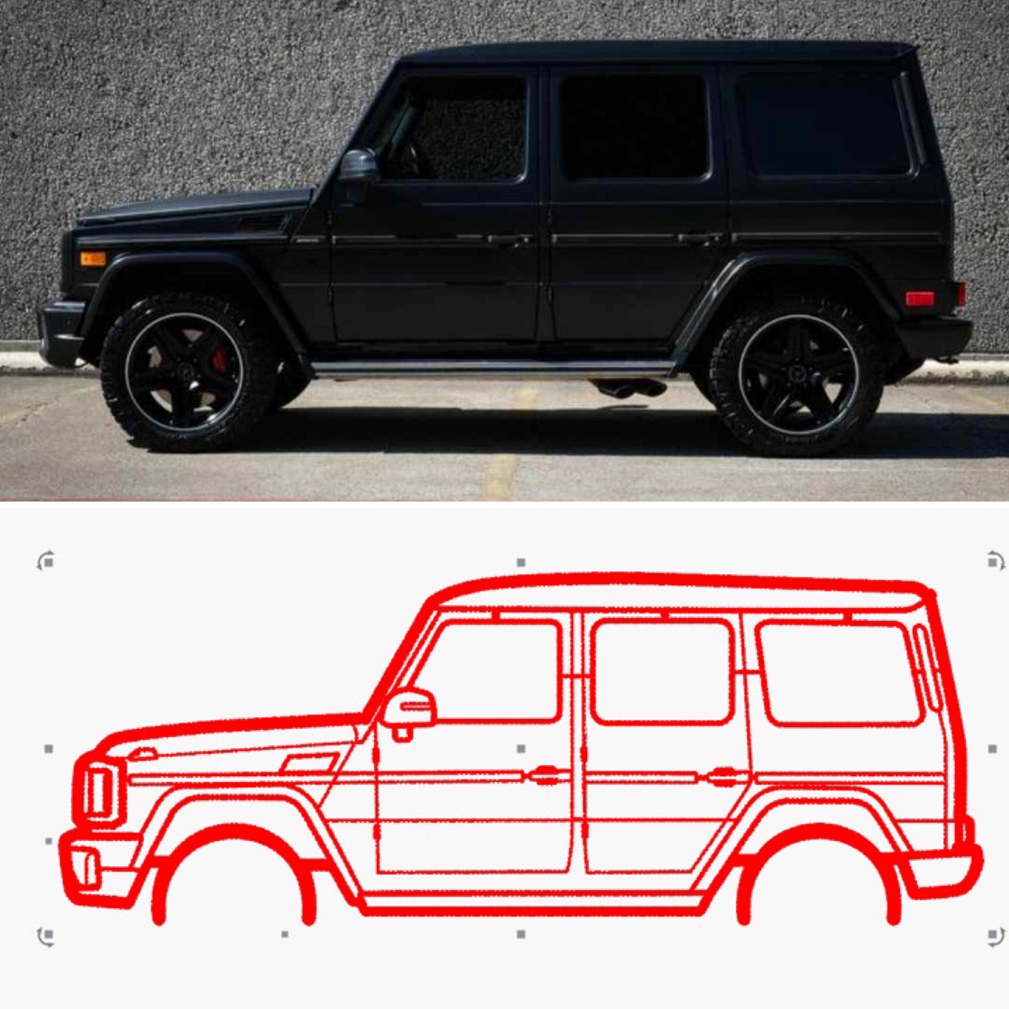 Mercedes G63 Generation 1 FL4 Silhouette Line Wall Art – Redline Fresh